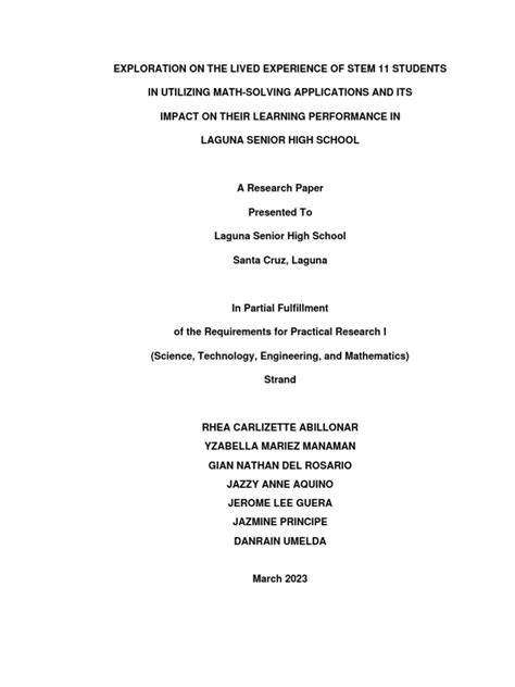 Practical Research 1 Chapter 1 Group 4 Final Pdf Experience Science Technology