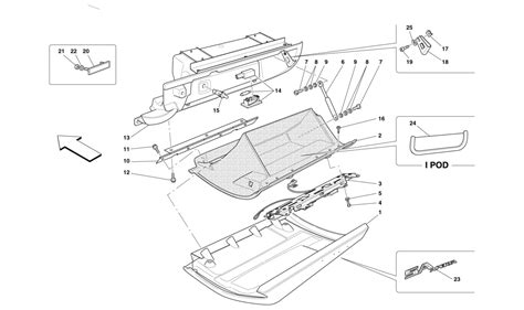 Glove Compartment Classic Ferrari Parts Schematics