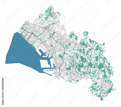 Chiba Map Detailed Map Of Chiba City Administrative Area Cityscape