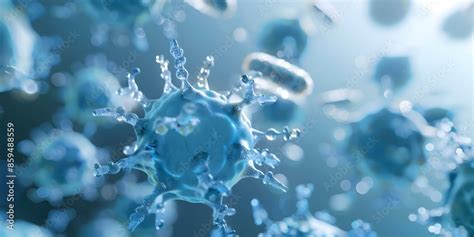 Examining Bacteria Cells Through A Microscope In A Laboratory Concept Microbiology Laboratory