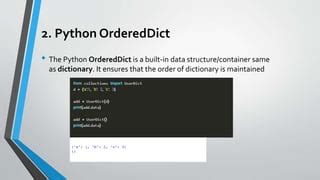 Python Collections Module PPTX Programming Languages Computing