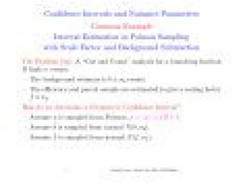 Confidence Intervals And Nuisance Parameters Common Example