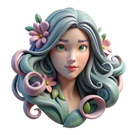 Elegant Rustic Beautiful Minimalist Floral 3d Render Of Woman Original