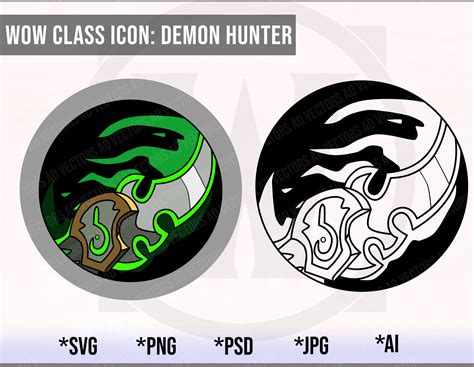 Demon Hunter Class Icon Svg Clipart Mmorpg Cut File Demon Etsy My Xxx