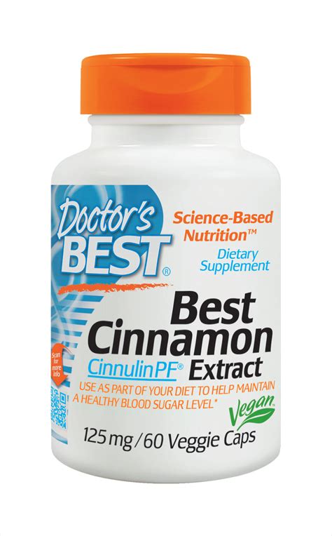 Doctors Best Cinnamon Extract Cinnulin Pf 125mg 60 Veggie Caps