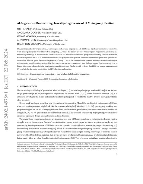 Pdf Ai Augmented Brainwriting Investigating The Use Of Llms In Group