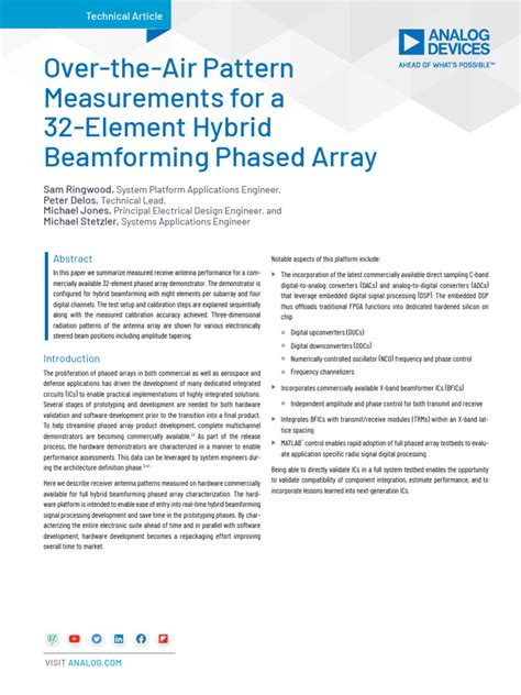 Over The Air Pattern Measurements For Hybrid Beamforming Phased Array