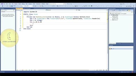 Vbnet File Handling Codelearning Youtube