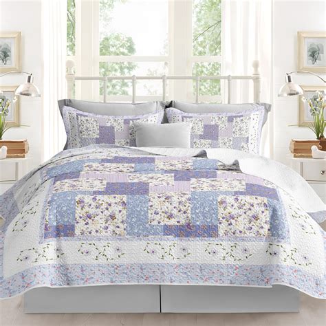 Purple Bedding Sets King Reversible Microfiber Farmhouse