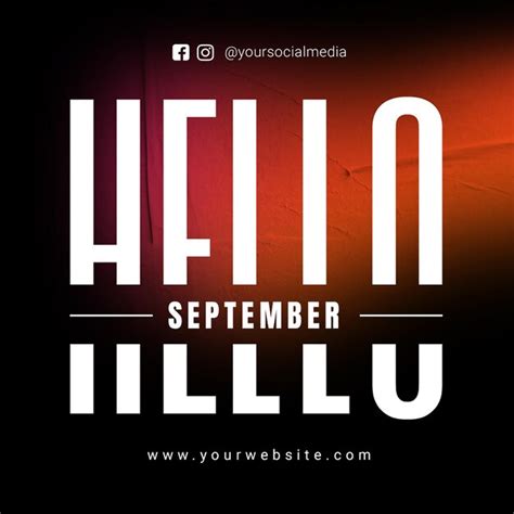 Premium Psd Hello September Instagram Post