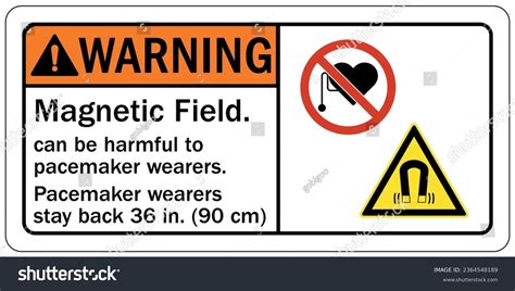 Magnetic Field Pacemaker Warning Sign Labels Stock Vector Royalty Free