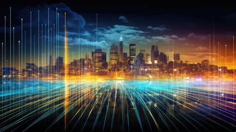 Iot Data Over City Stock Illustration Illustration Of Smart 360872423