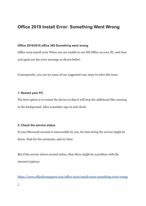 Ppt Office 2019 Install Error Something Went Wrong Powerpoint Presentation Id 12721004