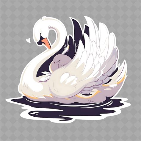 Premium Psd Png Elegant And Poised Anime Swan Girl With A Long Neck