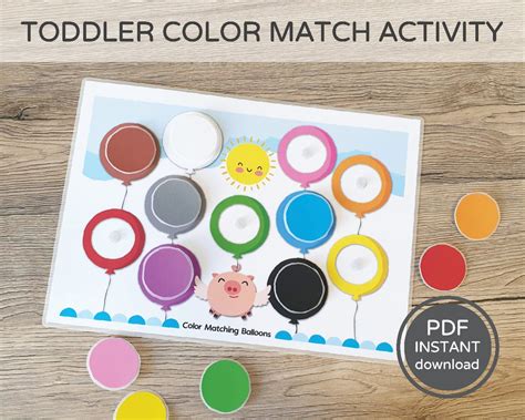 Color Matching Busy Book Activity Colour Sorting Printable Etsy