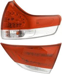 Femprxz 2pcs Inner Or Outer Passenger Side Red Lens With