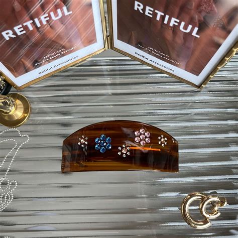 Tortoise Daisy Ponytail Barrette Retiful