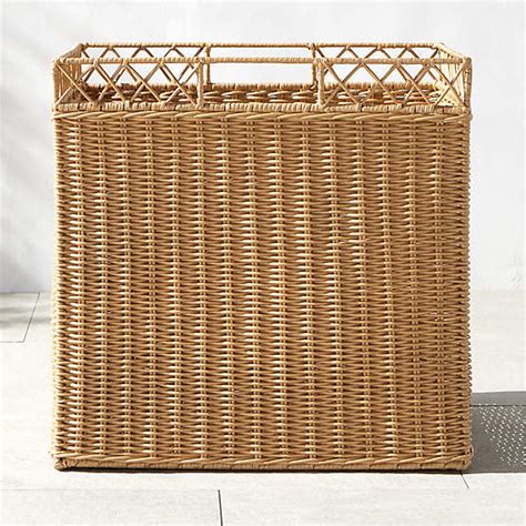 Emme Modern Rectangular Handwoven Rattan Decorative Storage Basket