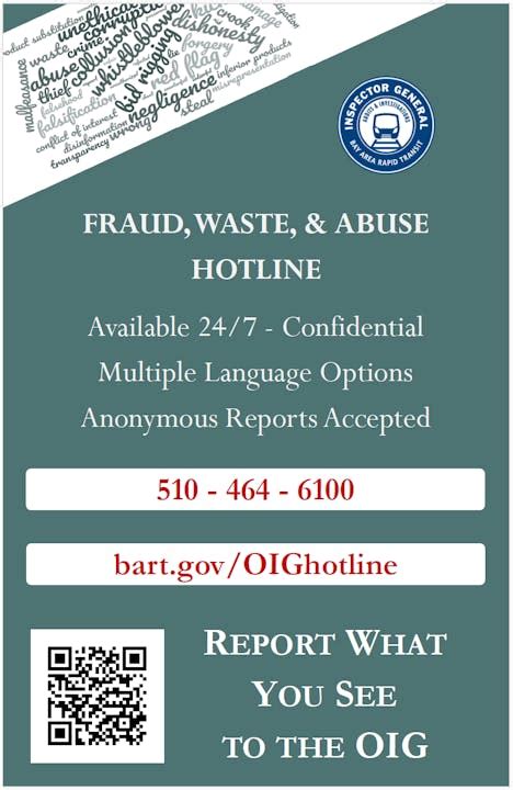 Fraud Waste And Abuse Investigations Bart Office Of The Inspector