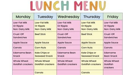 School Lunch Menu