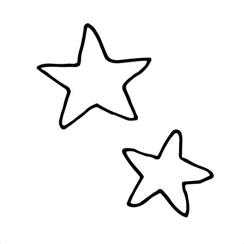 Doodle Of Stars Vector Two Stars Black Outline Hand Drawn Stars 11949498 Vector Art At Vecteezy