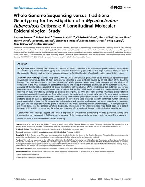 Pdf Whole Genome Sequencing Versus Traditional Genotyping For