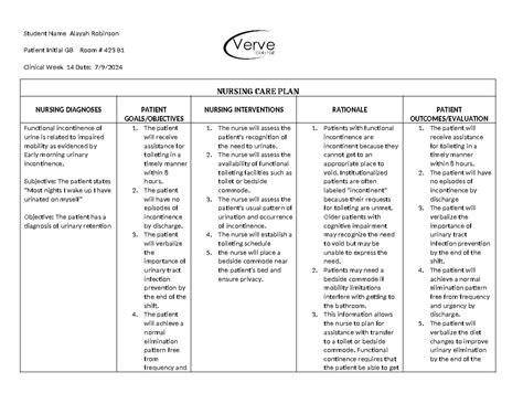 Bowel And Bladder Incontinence Care Plan Nursing Diagnosis Overview