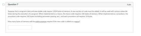 Solved Question Pts Suppose That A Program S Data And Chegg