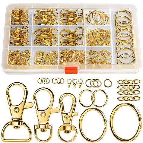 Leobro 265pcs Keychain Clip With Key Chain Rings Key Chain