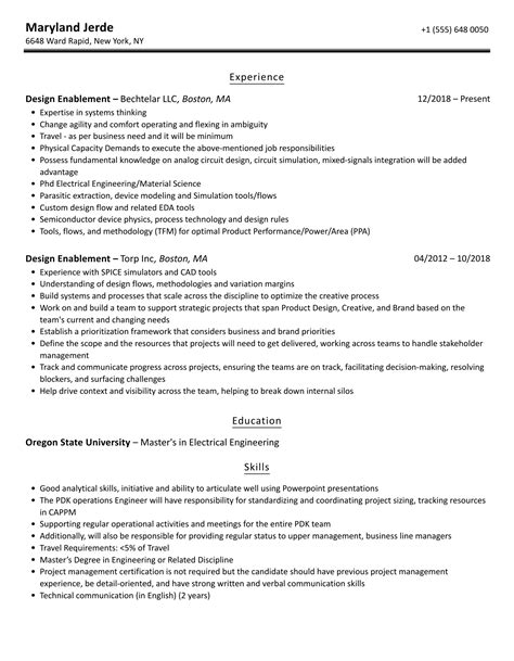 Design Enablement Resume Samples Velvet Jobs