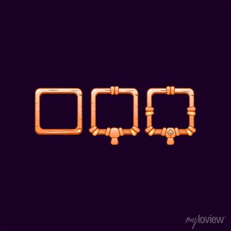 set of game ui wooden frame with grade for gui asset elements posters