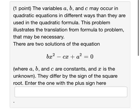 solved 1 point the variables a b and c may occur in