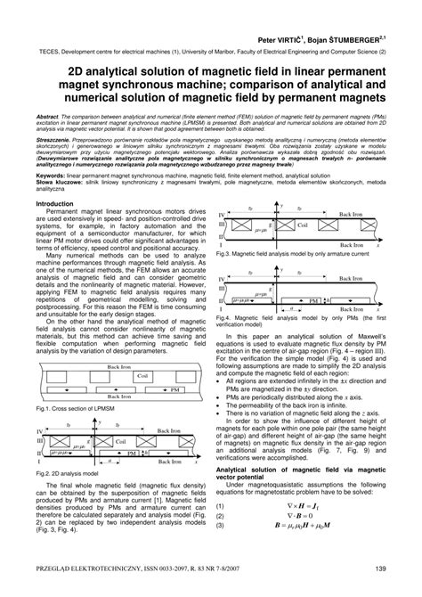 Pdf 2d Analytical Solution Of Magnetic Field In Linear Permanent
