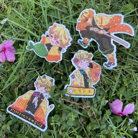 Zenitsu Glitter Sticker Set Demon Slayer Shopee Malaysia