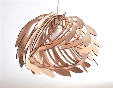Wood Lamp Shade Vector File Feather Lamp Dxf Svg Pdf Png Etsy