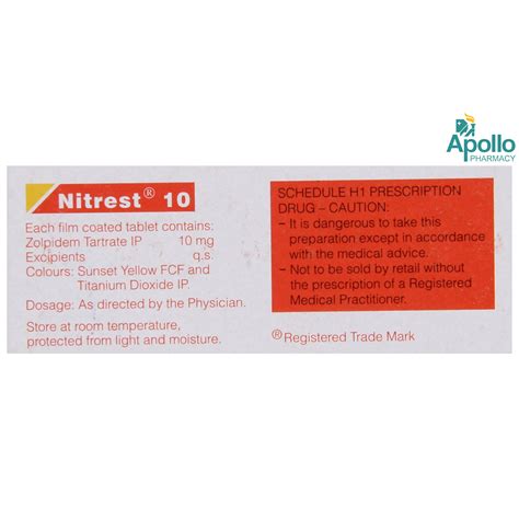 Nitrest 10 Tablet 10s Price Uses Side Effects Composition Apollo