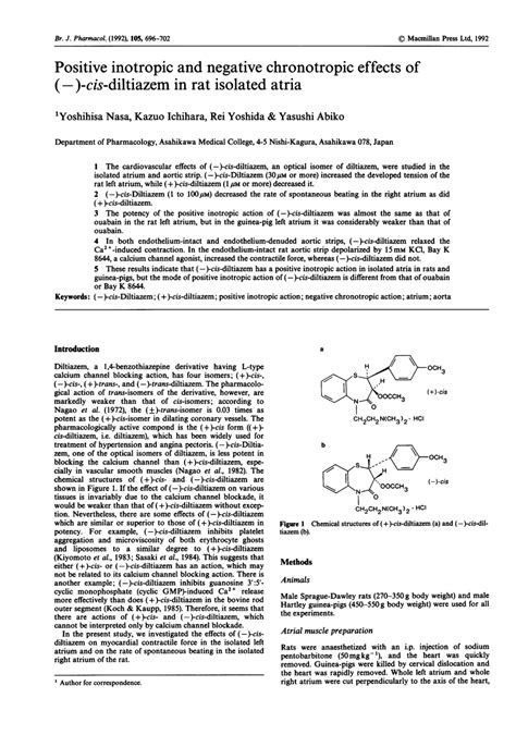 Positive Inotropic And Negative Chronotropic Effects Of Cis