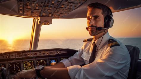 Premium Ai Image Closeup Portrait Of A Pilot In The Cockpit Of An