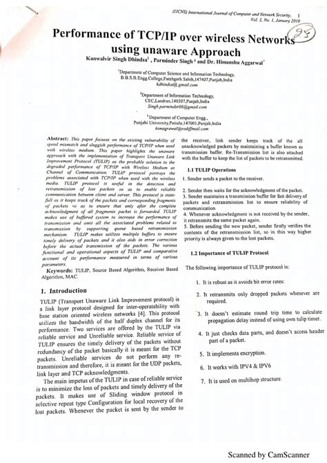 Pdf Performance Of Tcpip Over Wireless Networks Using Unaware Approach