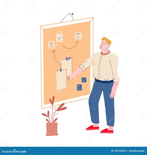 Business Man Put Stick Notes To Create Strategy Of Project Management