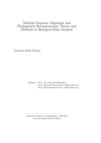 Multiple Sequence Alignment And Phylogenetic Reconstruction
