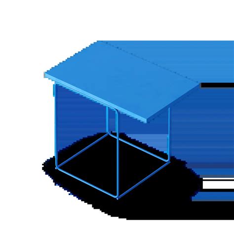 Blue Rectangular Modern Coffee Table