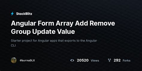 Angular Form Array Add Remove Group Update Value Stackblitz
