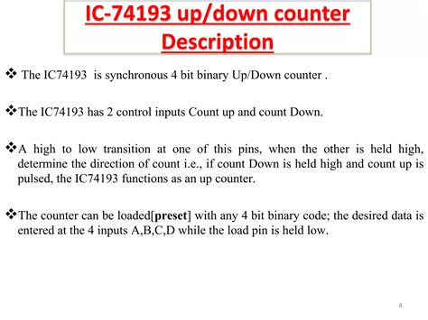 Binary Up And Down Counter Using Ic 74193 Pptx