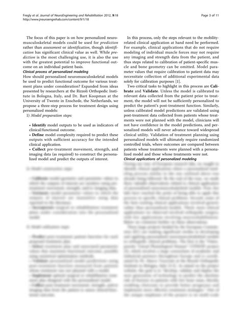 Solution Personalized Neuromusculoskeletal Modeling To Improve