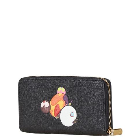 Louis Vuitton ルイ ヴィトン ×村上隆 モノグラム アンプラント ジッピーウォレット 長財布 M14160 ブラック マルチ