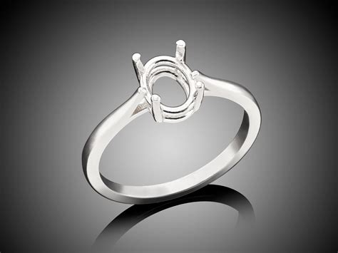 Sterling Silver Oval Ring Mount Faceted Gemstone Setting Etsy