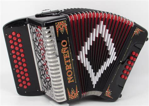 Norteño Brand Accordion No Registers Compact Black Red Euro