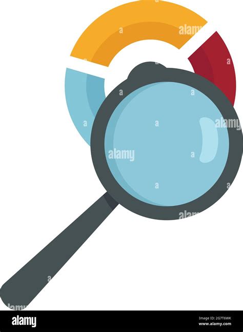 Magnifier Pie Chart Icon Flat Illustration Of Magnifier Pie Chart