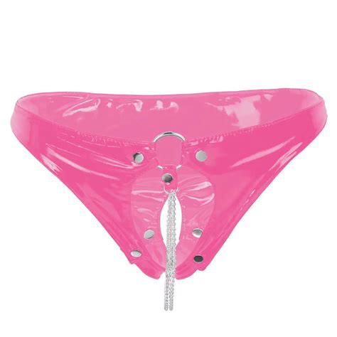 Ladies Sports Bra Wide Strap Bra High Gloss Leather Sexy Split Chain